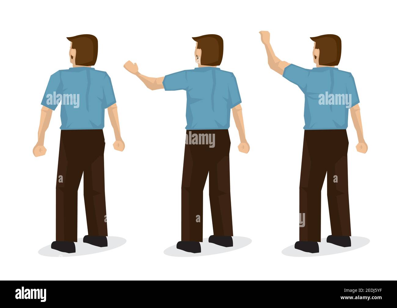 Waving goodbye back view Stock Vector Images - Alamy