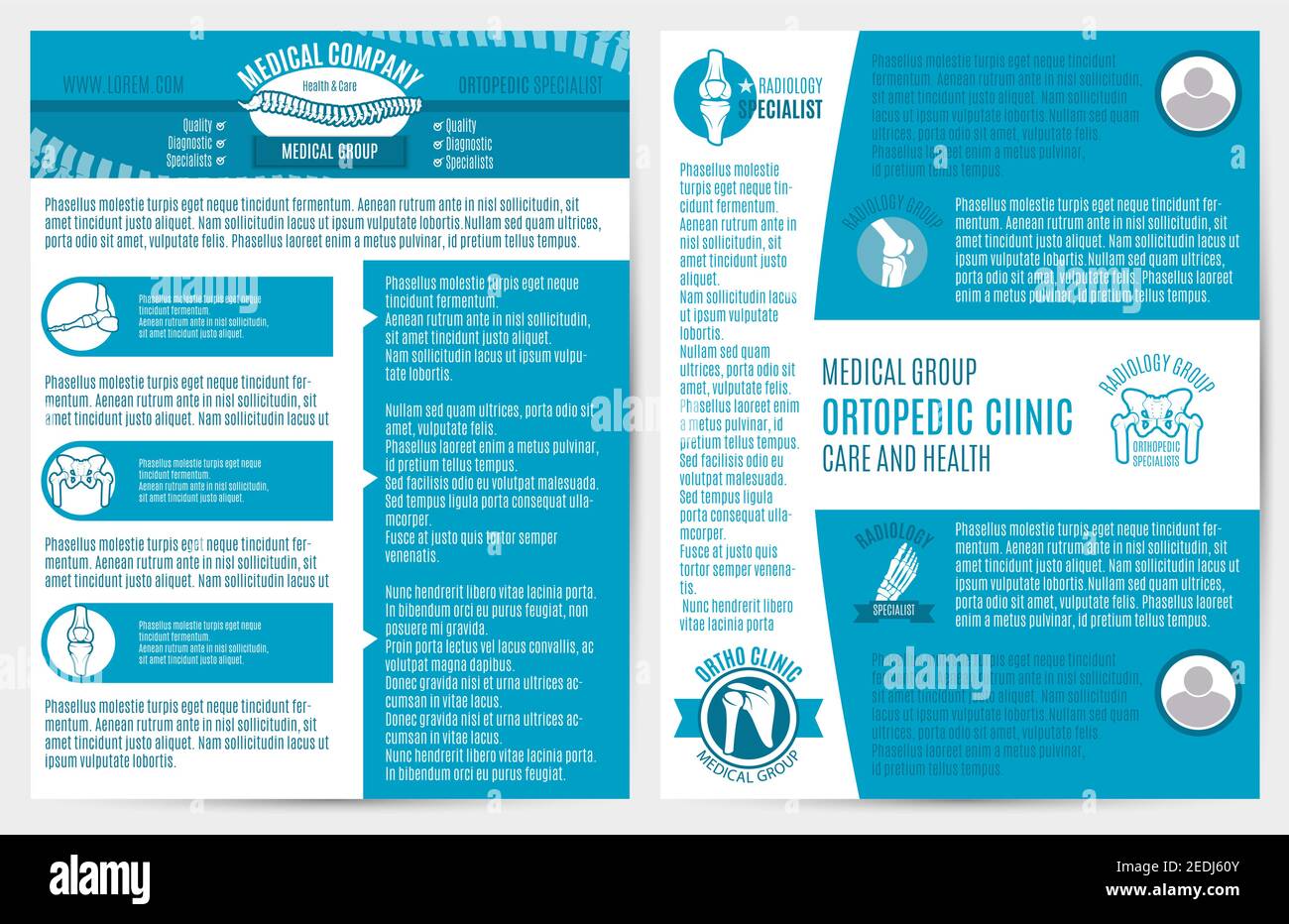Medical company brochure, flyer template. Orthopedic surgery and ...