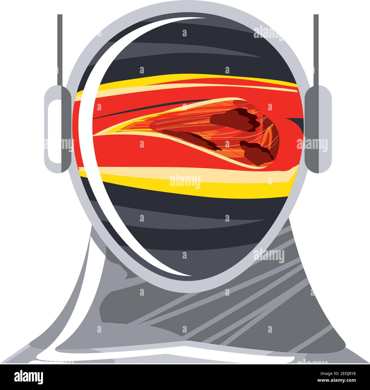 astronaut wearing space helmet looking at comet space vector ...