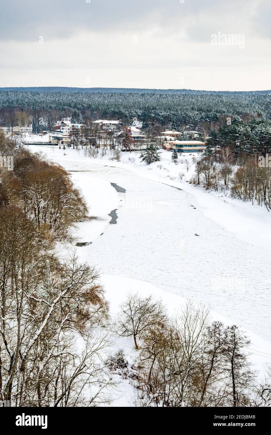 Aerial view beautiful frozen river hi-res stock photography and images ...