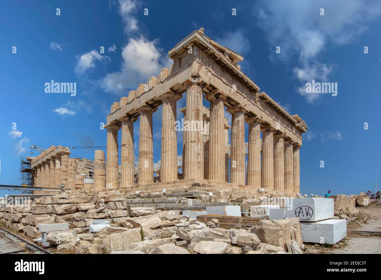 Parthenon temple in sunny day. Acropolis in Athens, Greece. The ...