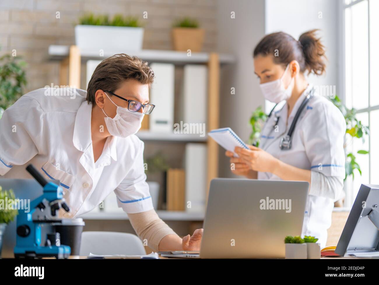 Doctors are talking. People are working in medical office Stock Photo ...