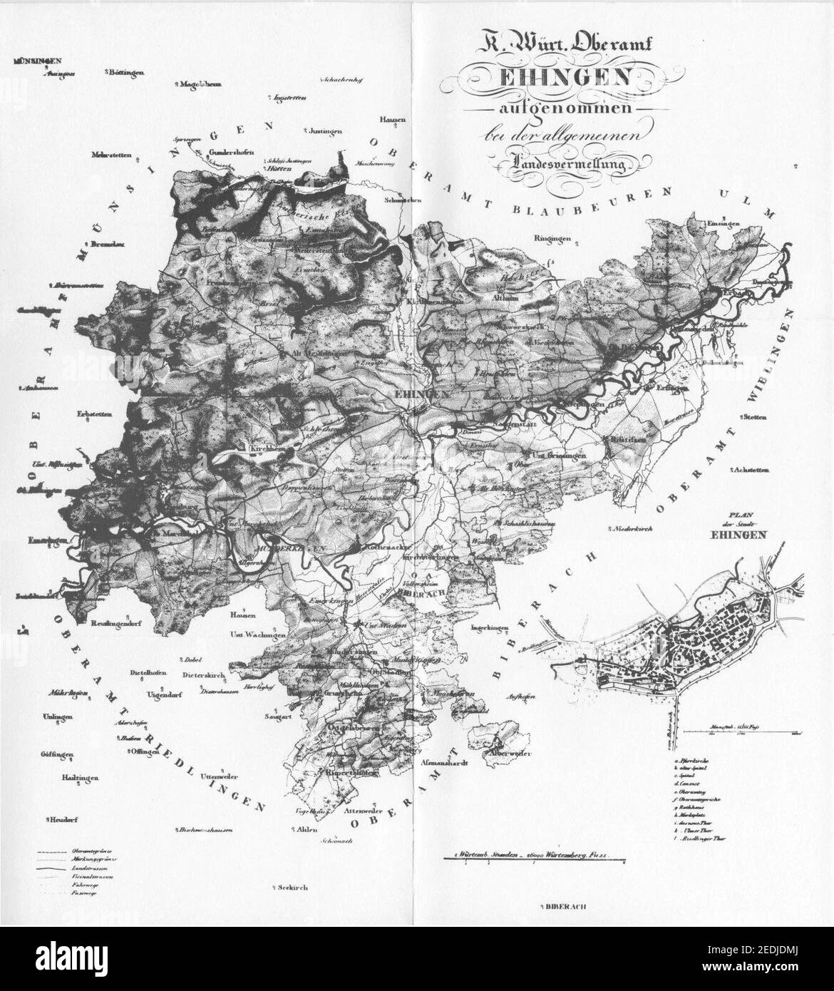 Oberamt Ehingen Karte Stock Photo - Alamy