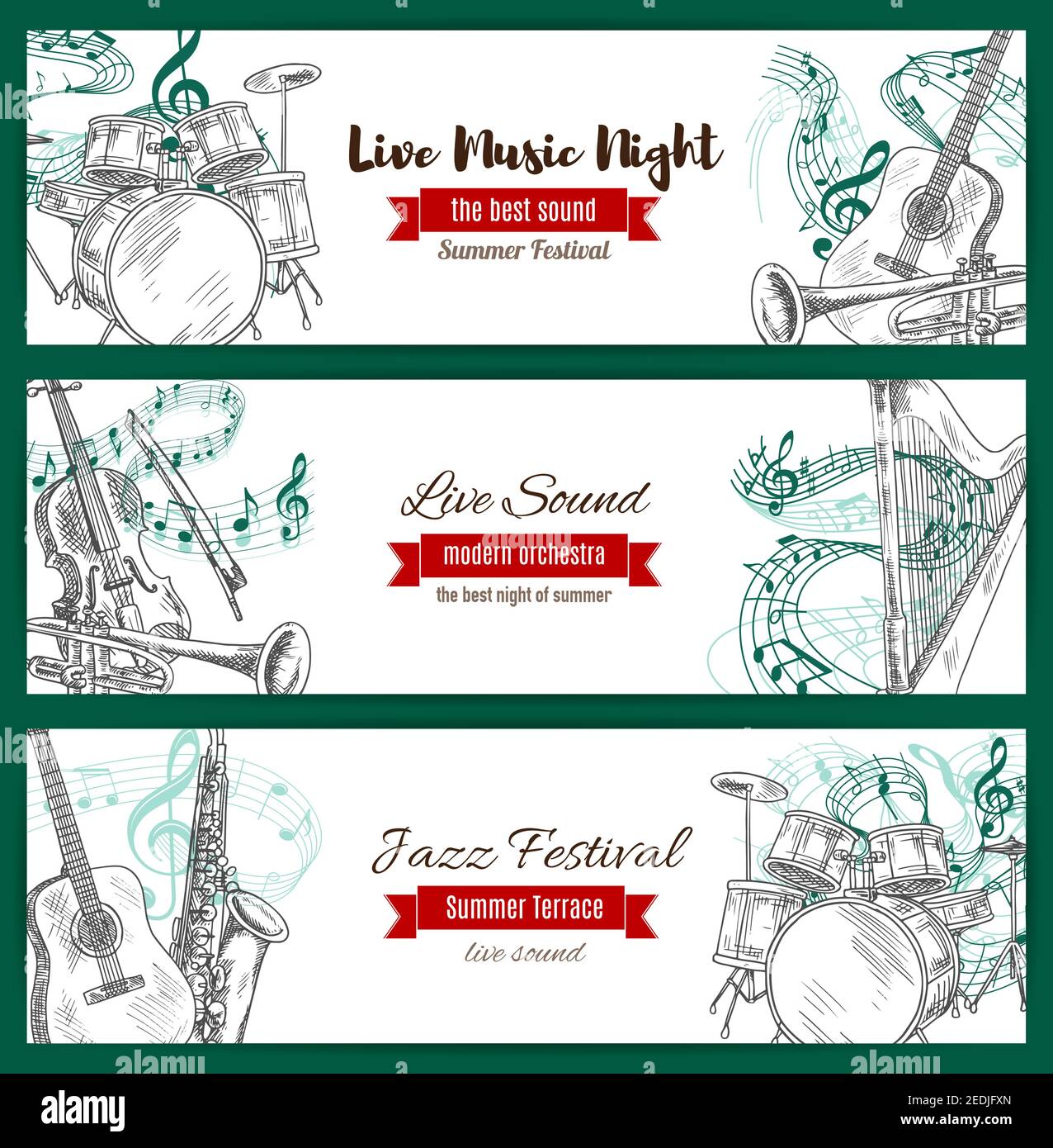 Musical instruments sketch hi-res stock photography and images - Alamy
