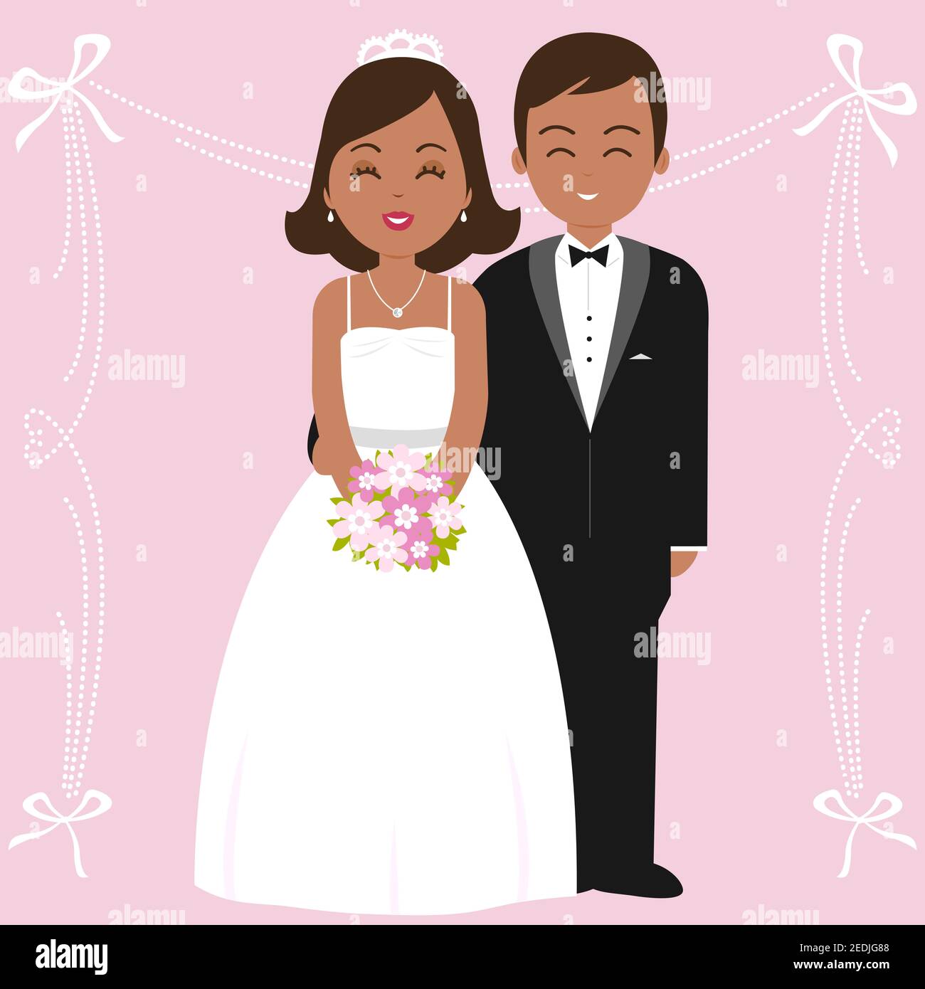 African American wedding couple. A happy bride and a groom Stock Photo ...