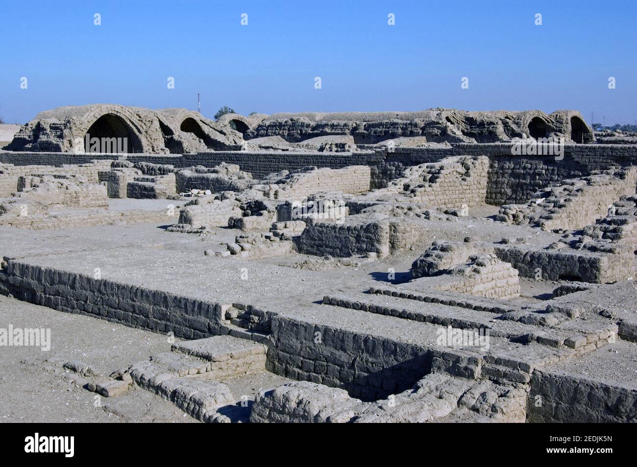 View of the ancient egyptian Ramesseum on the west banks of the River ...