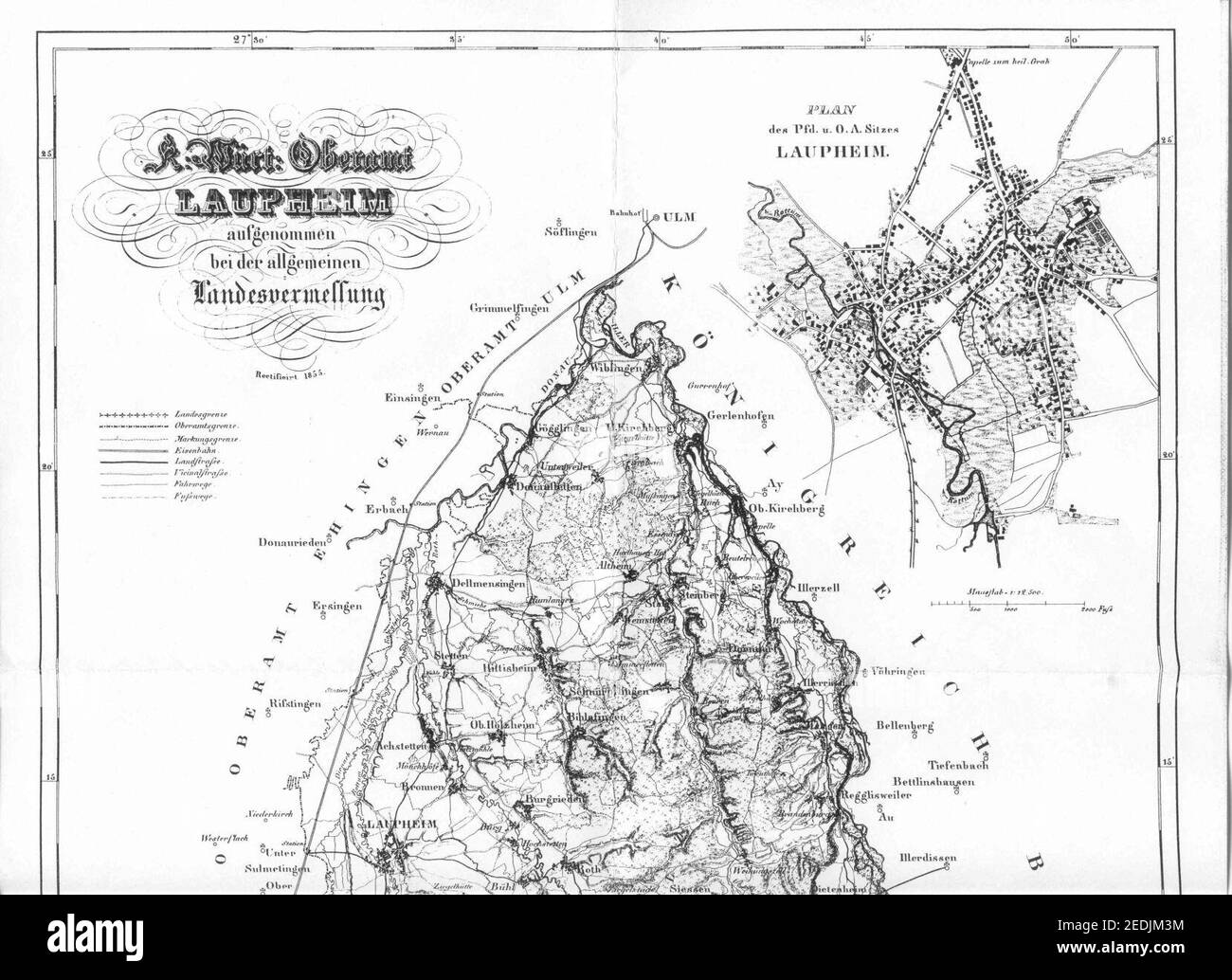 Oberamt Laupheim Karte a Stock Photo - Alamy