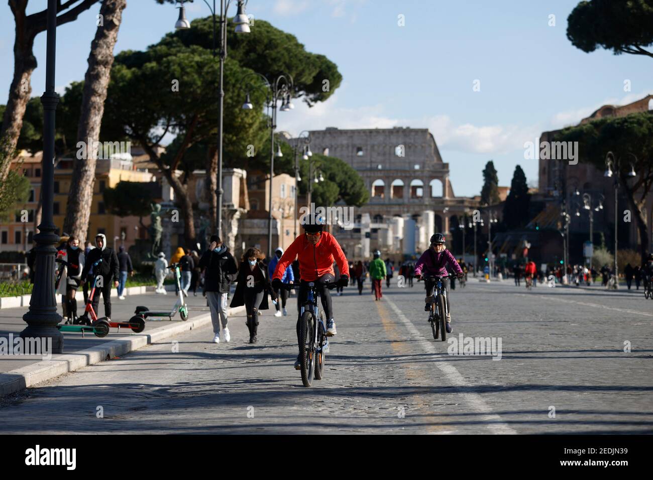 Rome, Italy. 14th Feb, 2021. Rome, February 14, 2021. Ecological Sunday ...