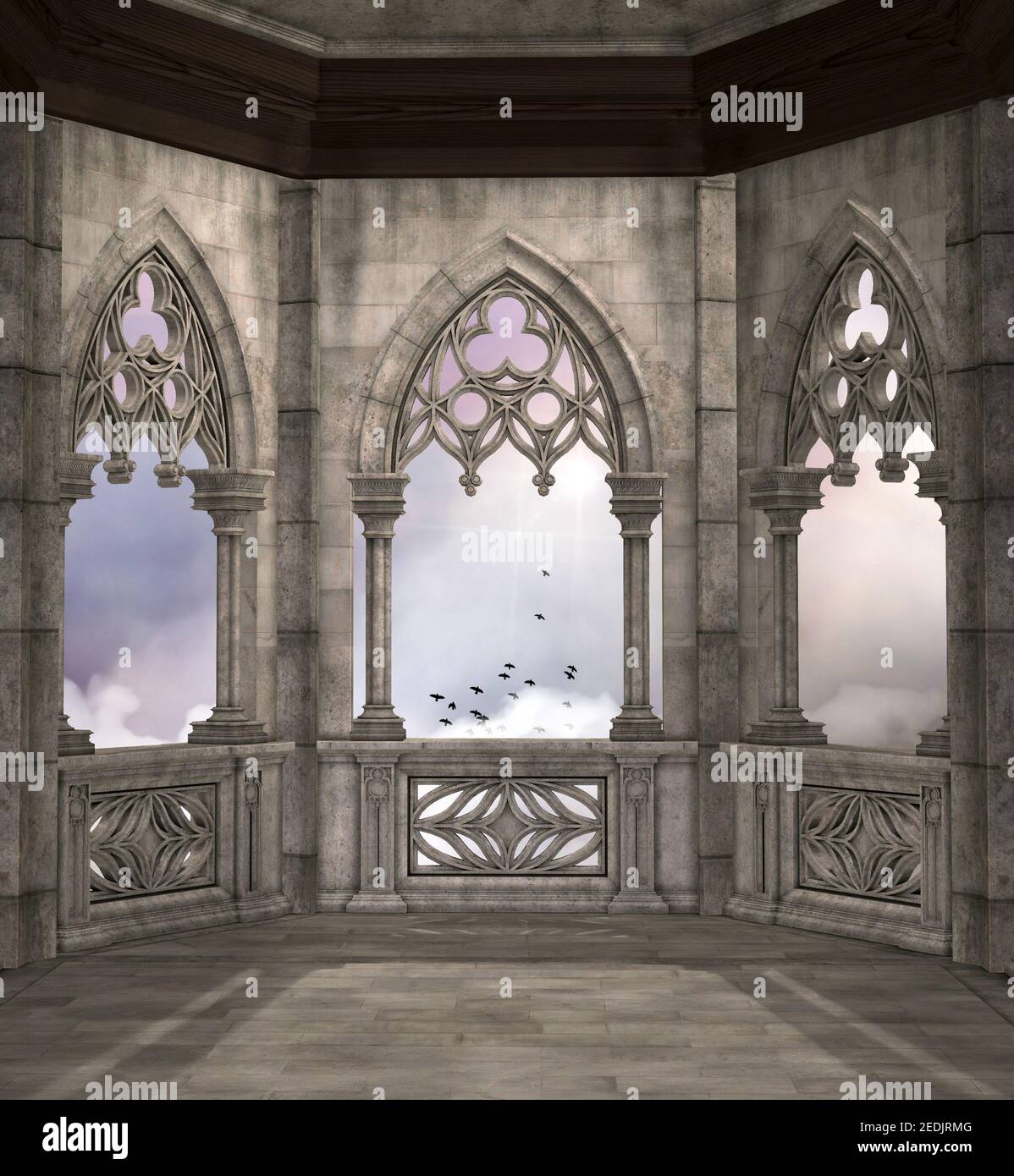 Elves tower background Stock Photo - Alamy