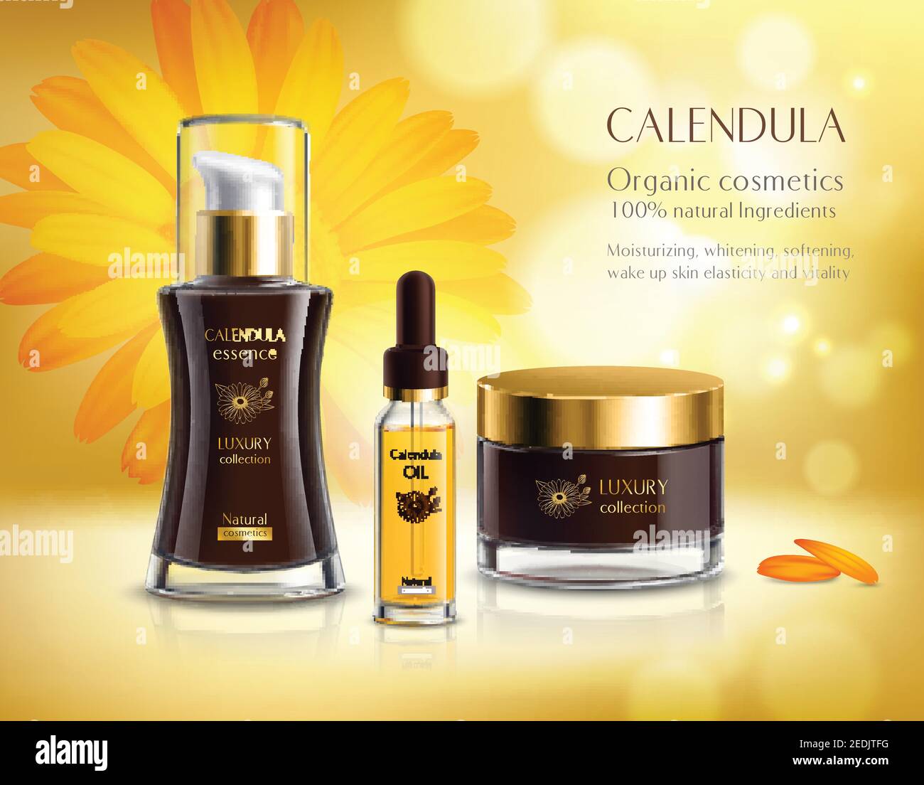 Natural cosmetics skincare products realistic advertisement poster with ...