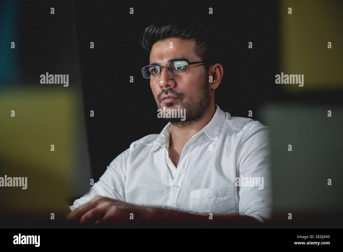 Indian man dark face night hi-res stock photography and images - Alamy