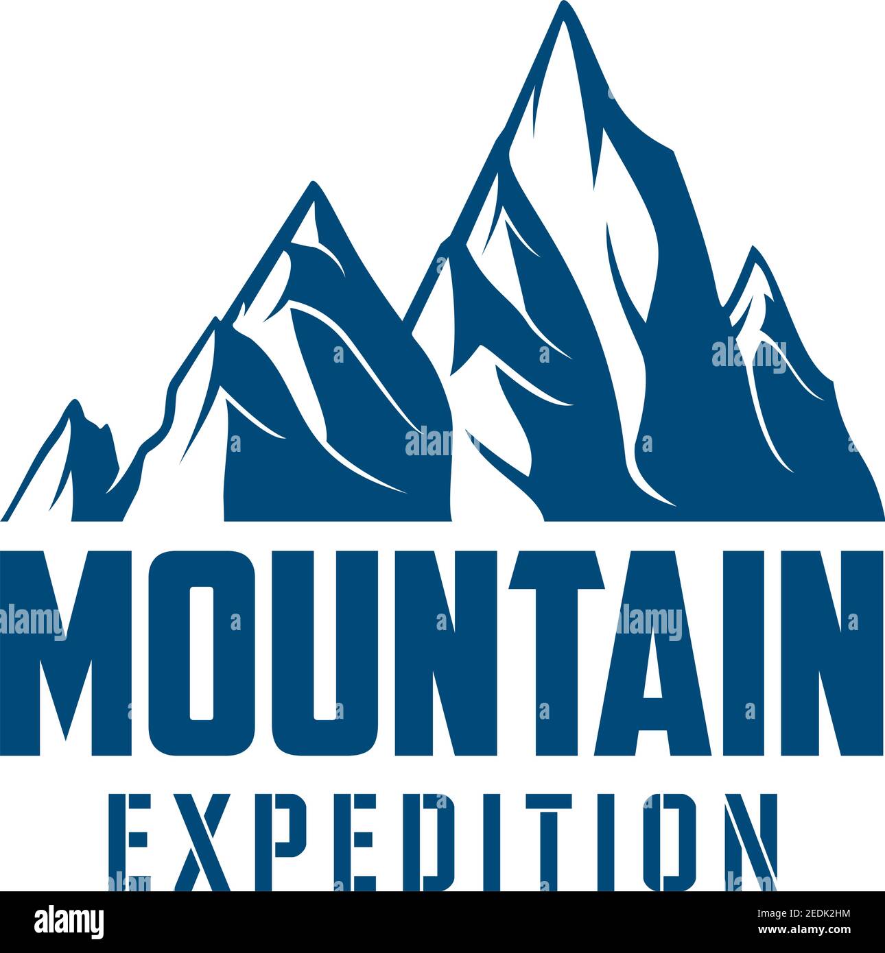 Climbing expedition or mountaineering sport icon or vector emblem with ...