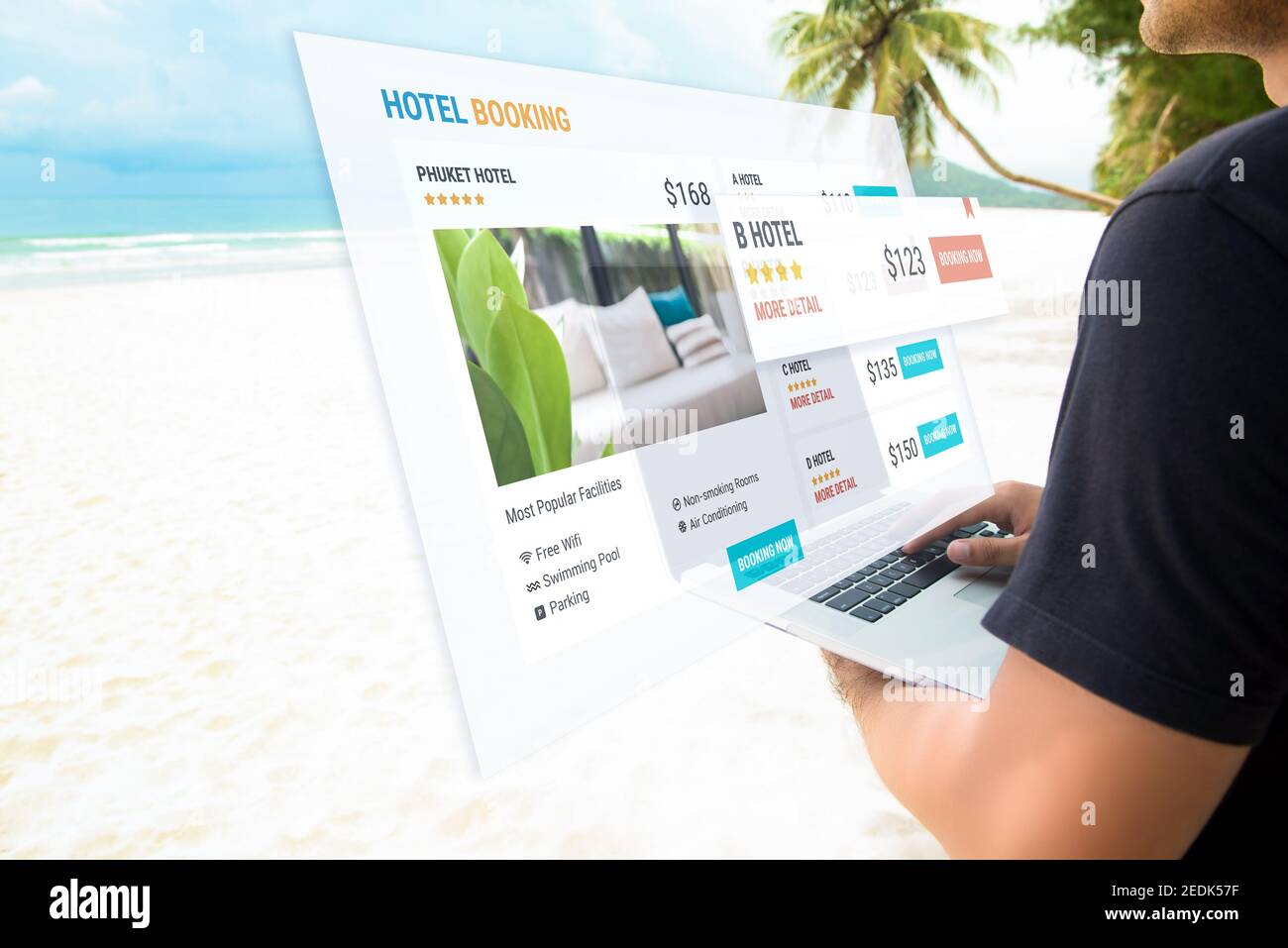 Booking holiday website man hi-res stock photography and images - Alamy