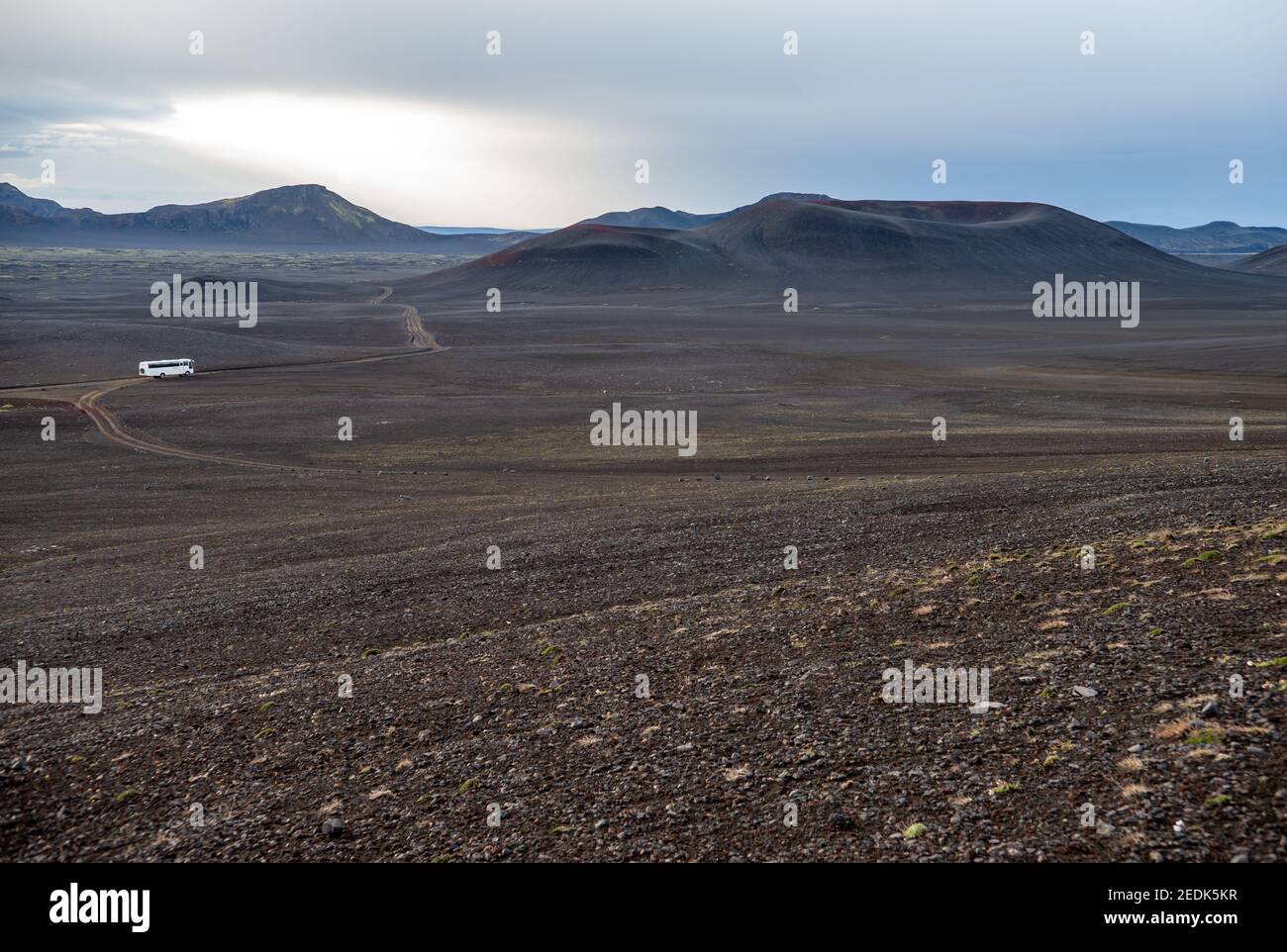 dark lava desert - great vastness in Iceland highlands Stock Photo - Alamy