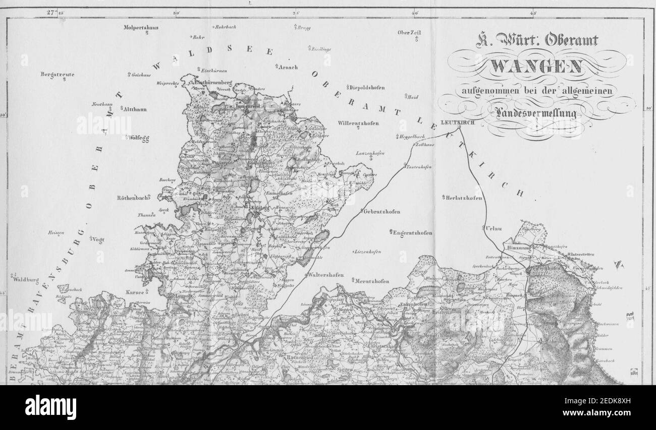 Oberamt Wangen Karte Teil 1 Stock Photo - Alamy