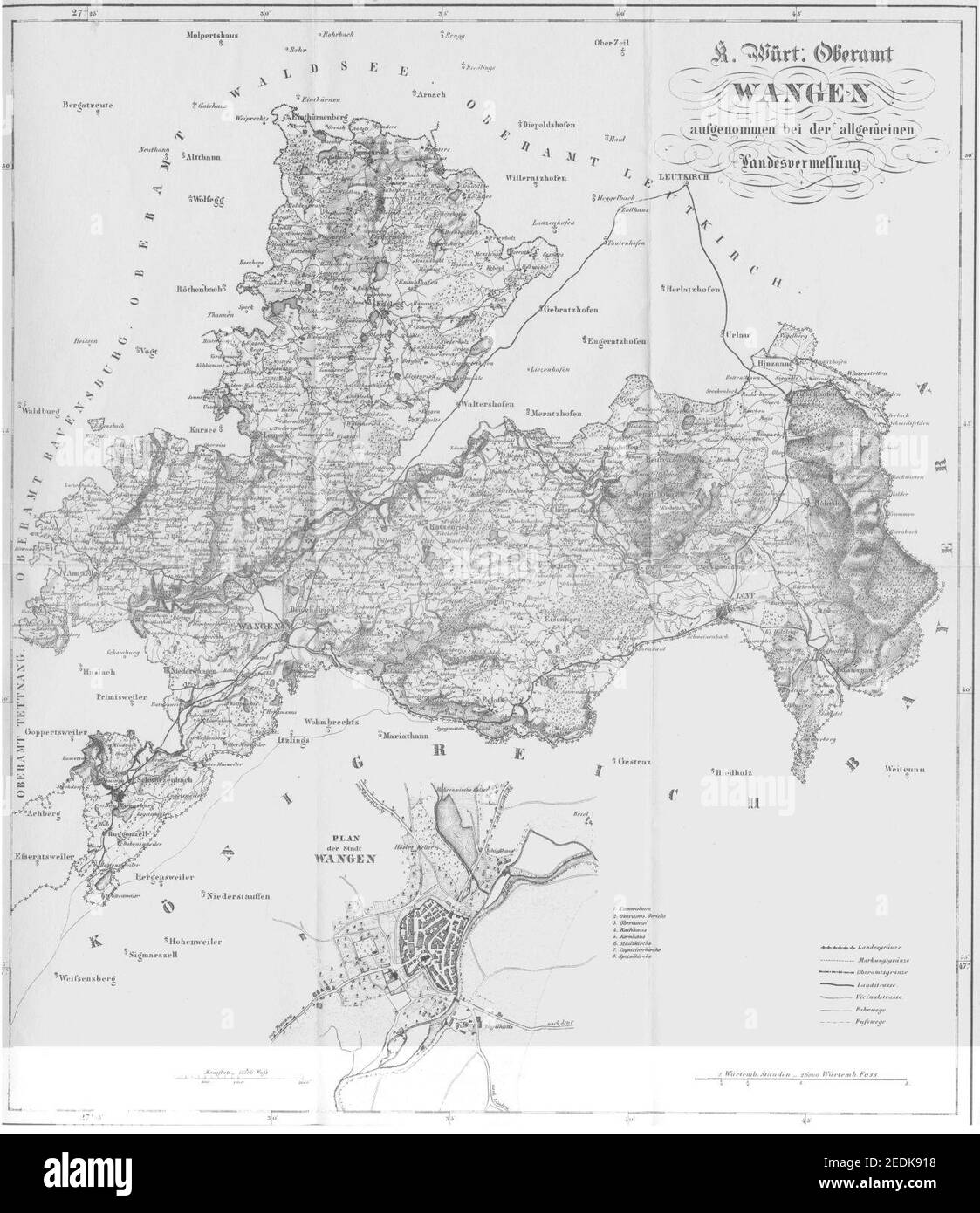 Oberamt Wangen Karte Stock Photo - Alamy