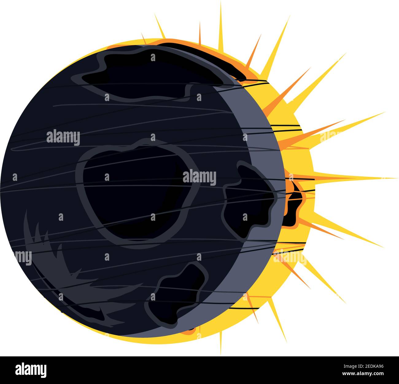 space solar eclipse natural astronomical phenomenon vector illustration ...