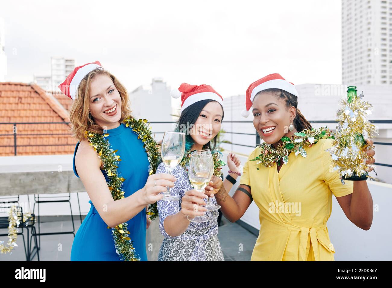 Christmas rooftop party Stock Photo - Alamy
