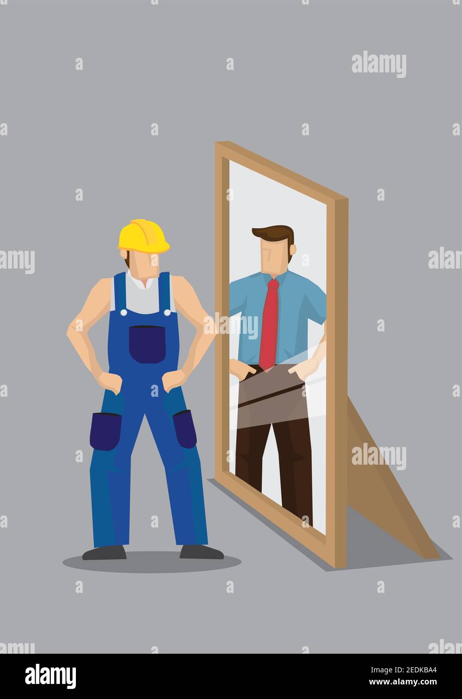 Blue collar worker cartoon hi-res stock photography and images - Alamy
