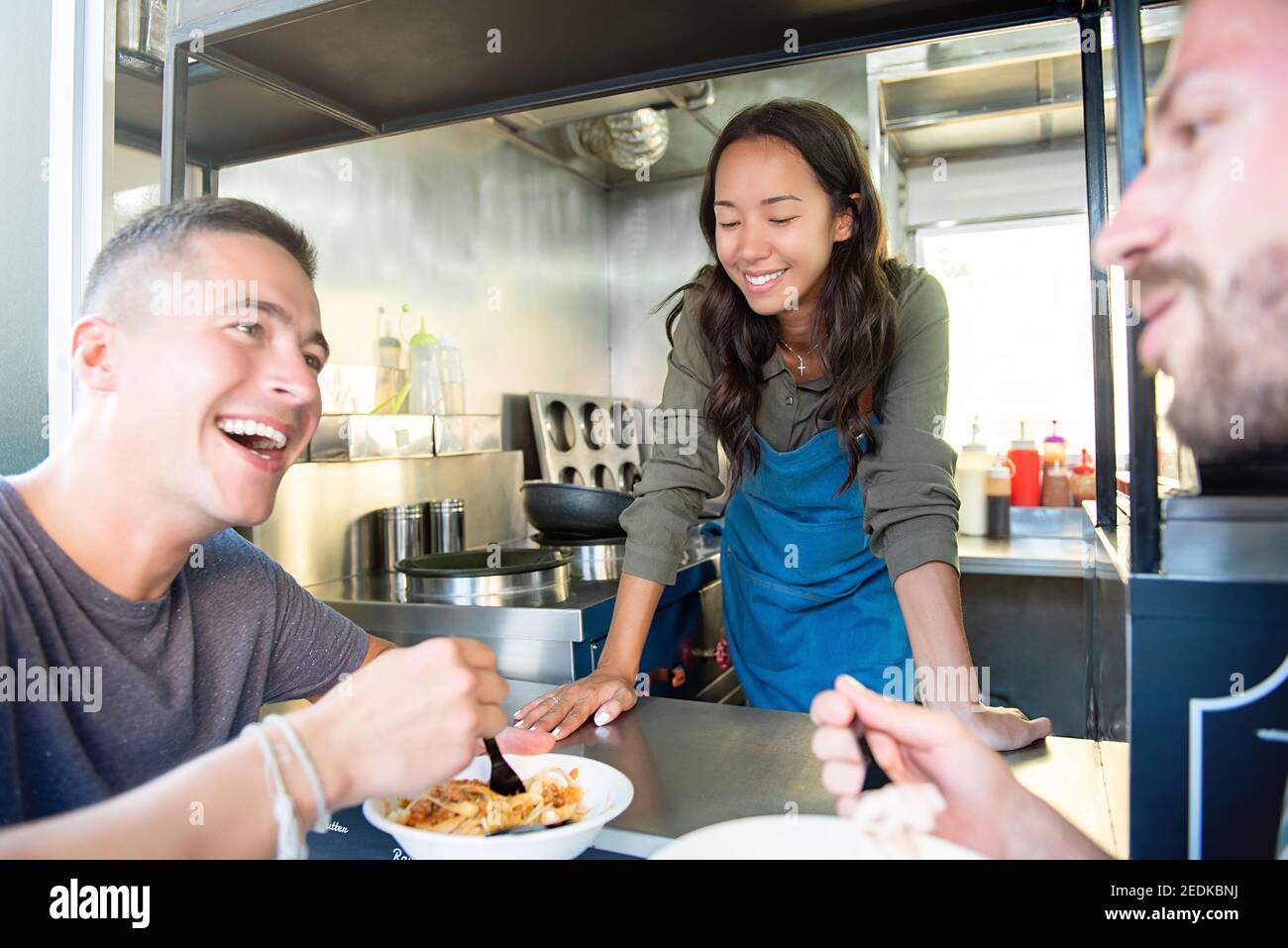 Happy man eating pasta hi-res stock photography and images - Alamy