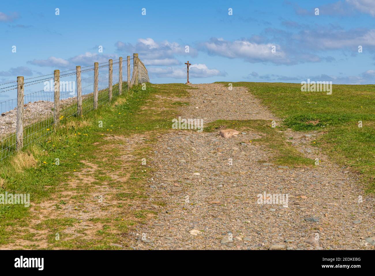 Workington, Cumbria, England, UK - May 04, 2019: Walking up to a hill ...
