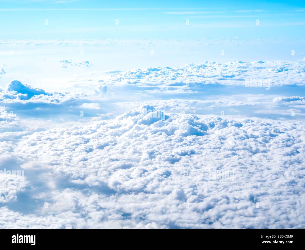 Above the cloud, amazing sky view from airplane window. Beautiful ...