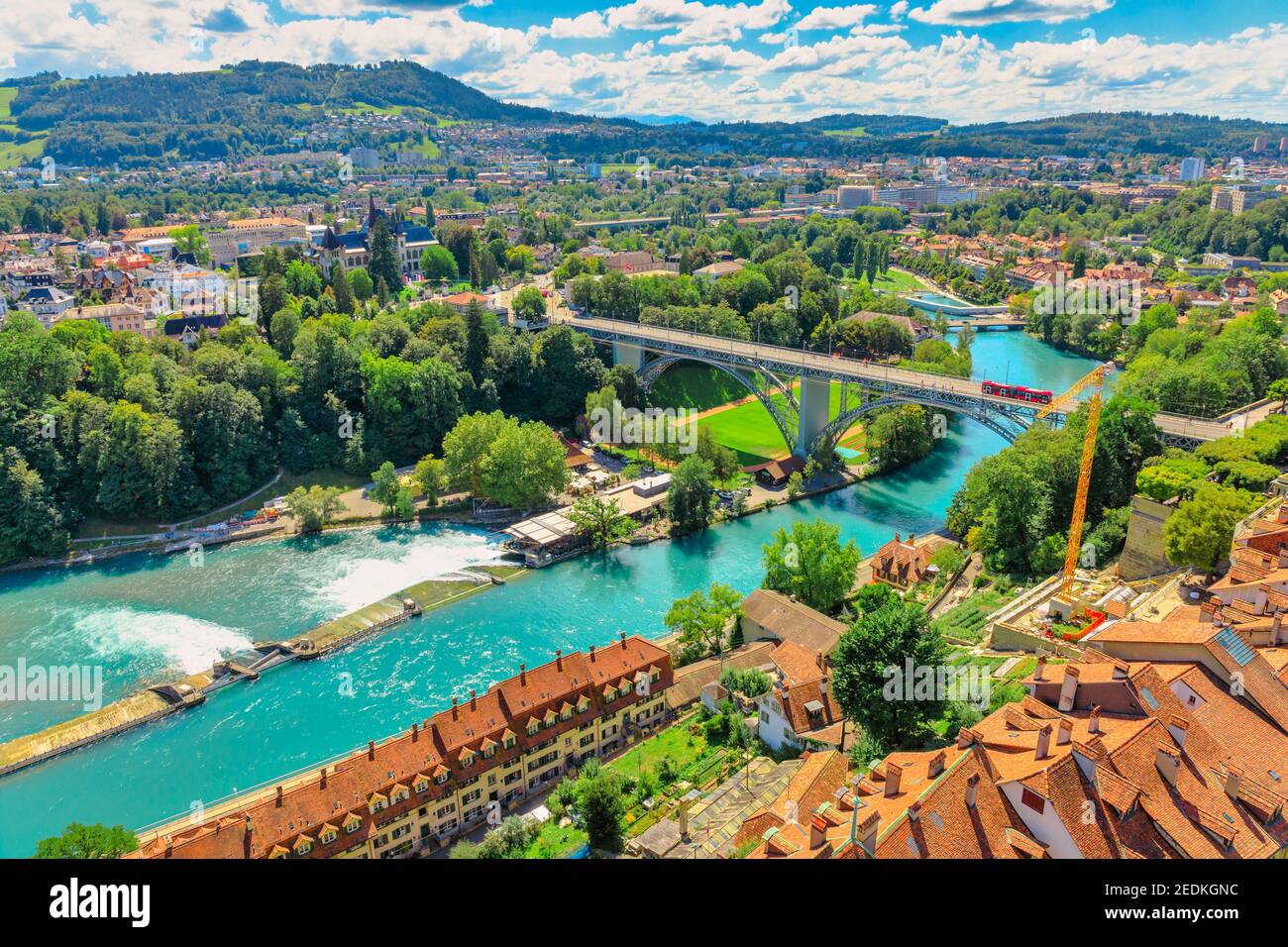 Aerial view of old town with medieval architecture and historical ...