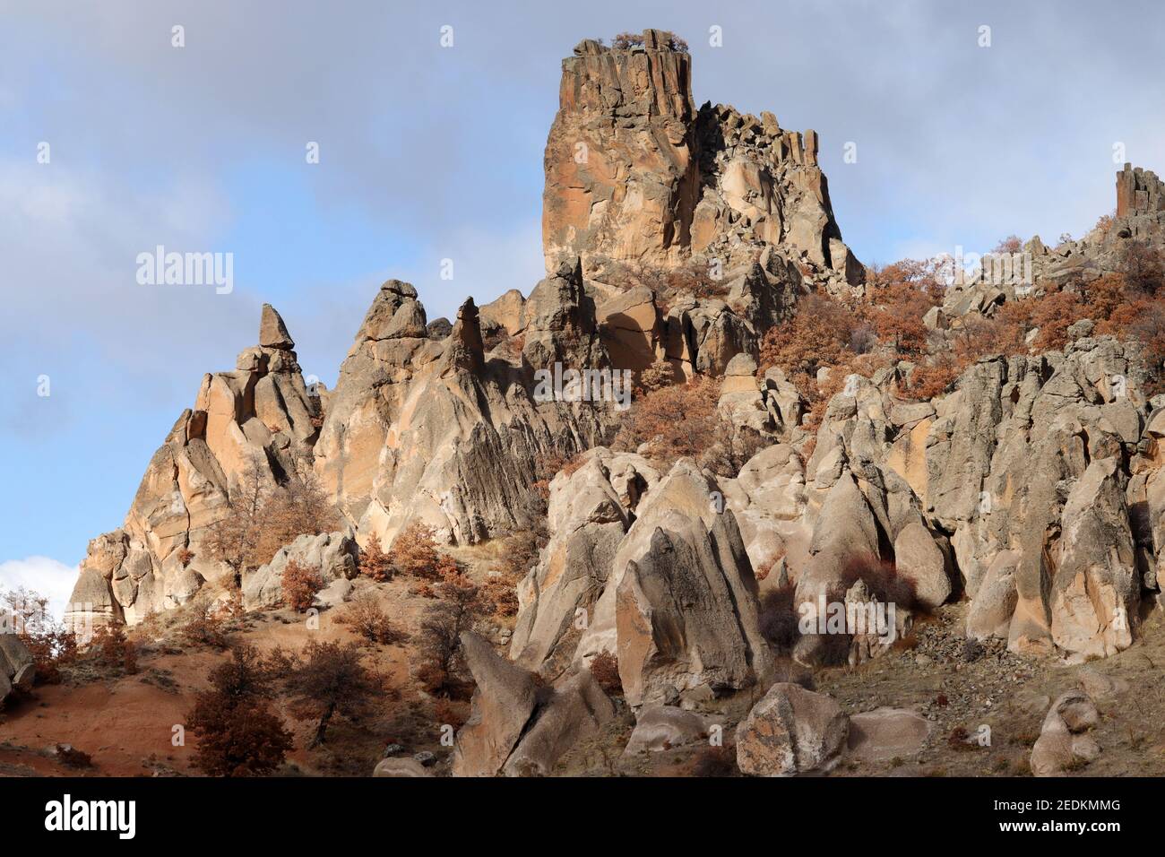 The rocky hill. Eroded rocks. Wind erosion. Nature landscape background ...