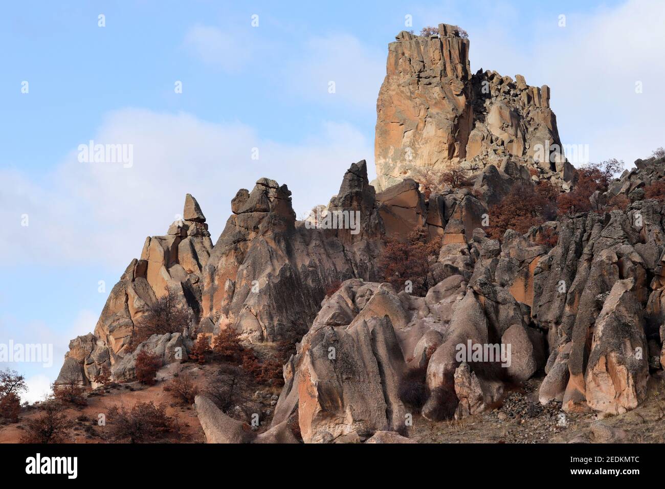 The rocky hill. Eroded rocks. Wind erosion. Nature landscape background ...