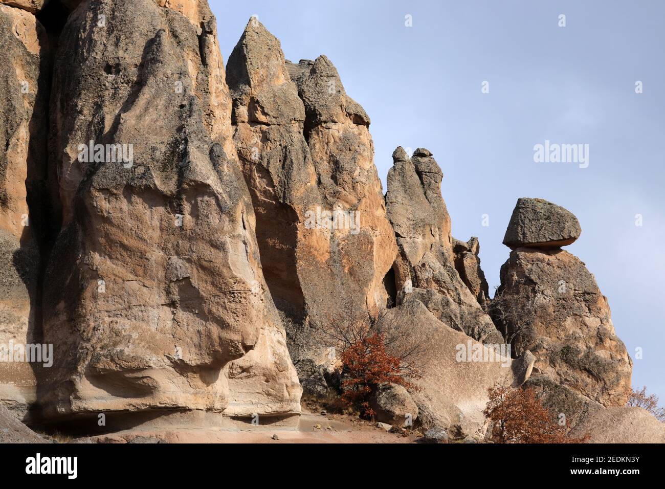 The rocky hill. Eroded rocks. Wind erosion. Nature landscape background ...