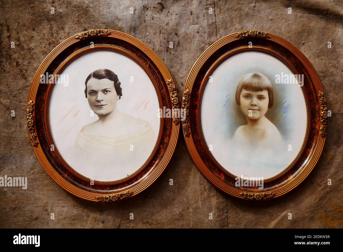 Vintage family portraits, France Stock Photo - Alamy
