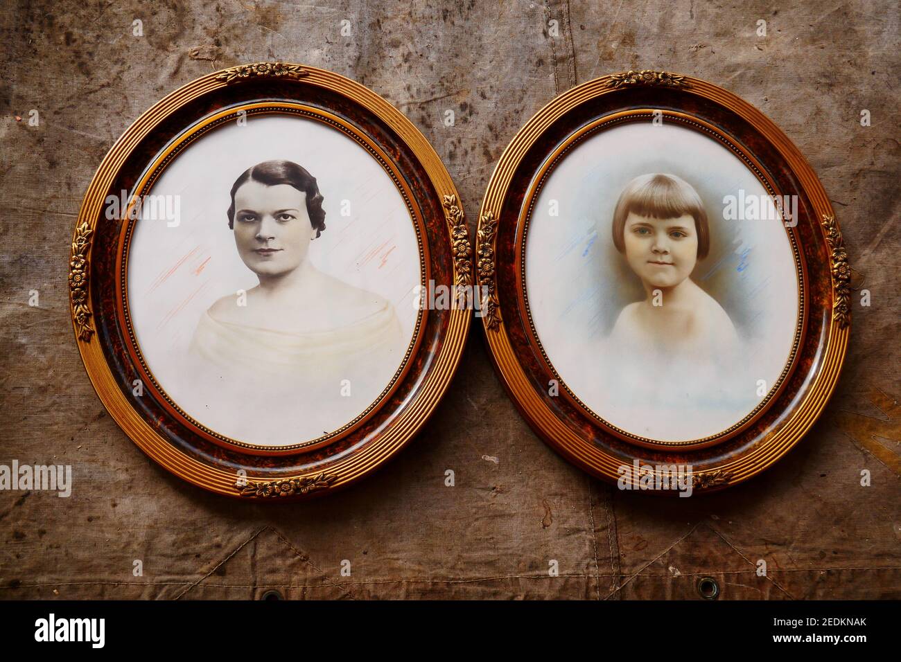 Vintage family portraits, France Stock Photo - Alamy