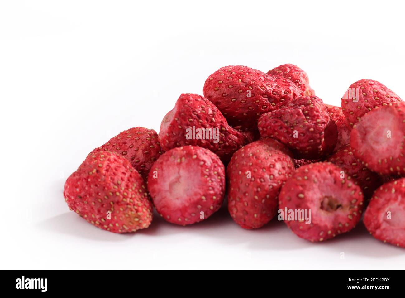 Dehydrated strawberries. Strawberries sliced freeze dried Stock Photo ...