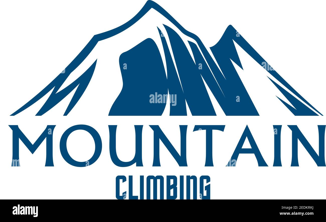 Mountain icon. Vector emblem for mountains climbing sport. Symbol of ...