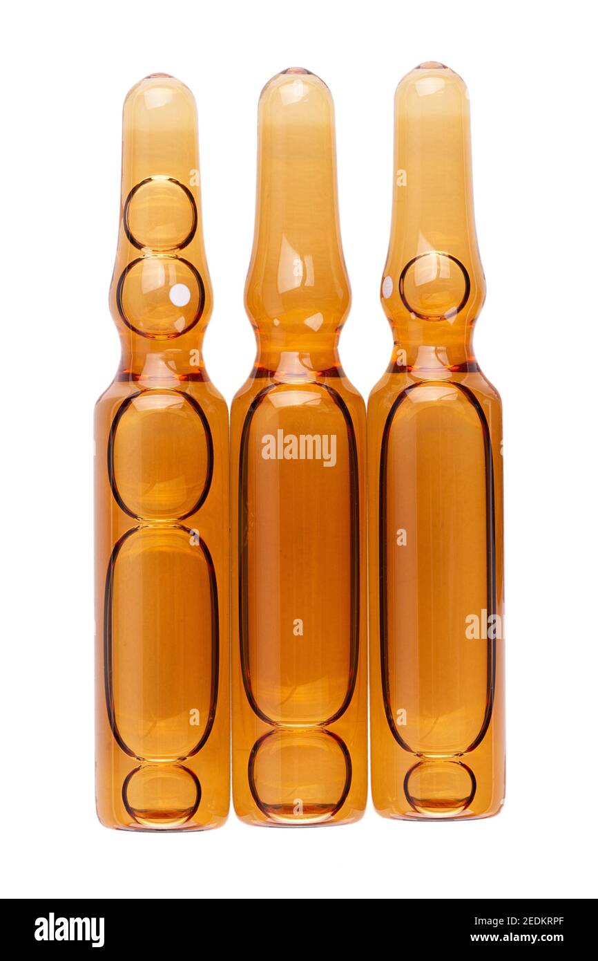 Medical ampoules with medicine isolated on white background. Illness ...