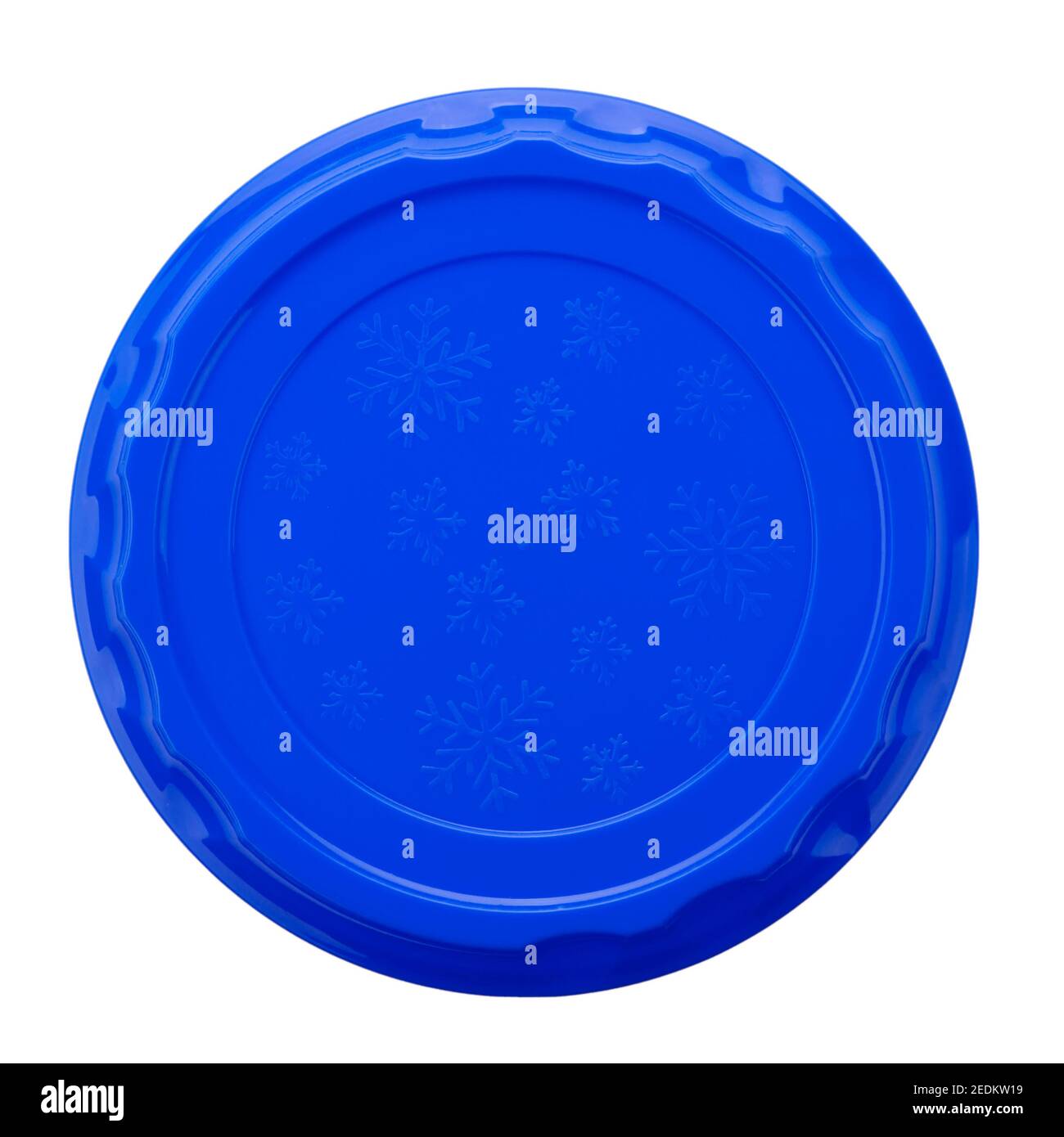 Top view of blue plastic lid isolated on white. Plastic circle. File ...