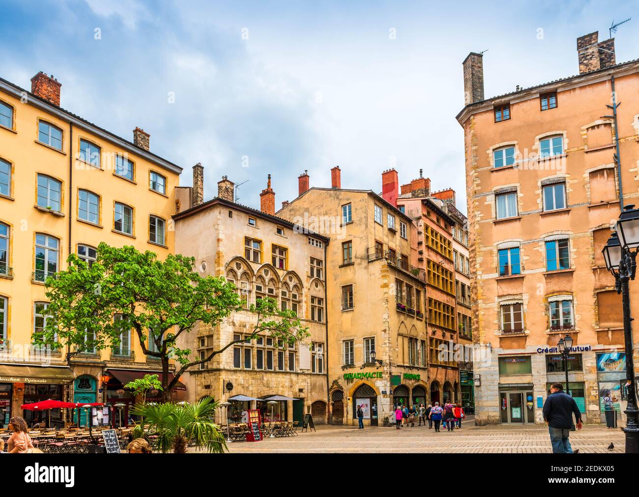 A small square with its renaissance facades, in the district of Vieux ...