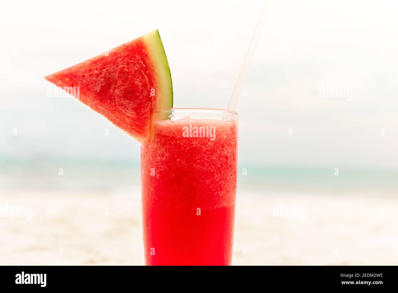 Refreshing cold tropical watermelon fruit juice smoothie drink in ...