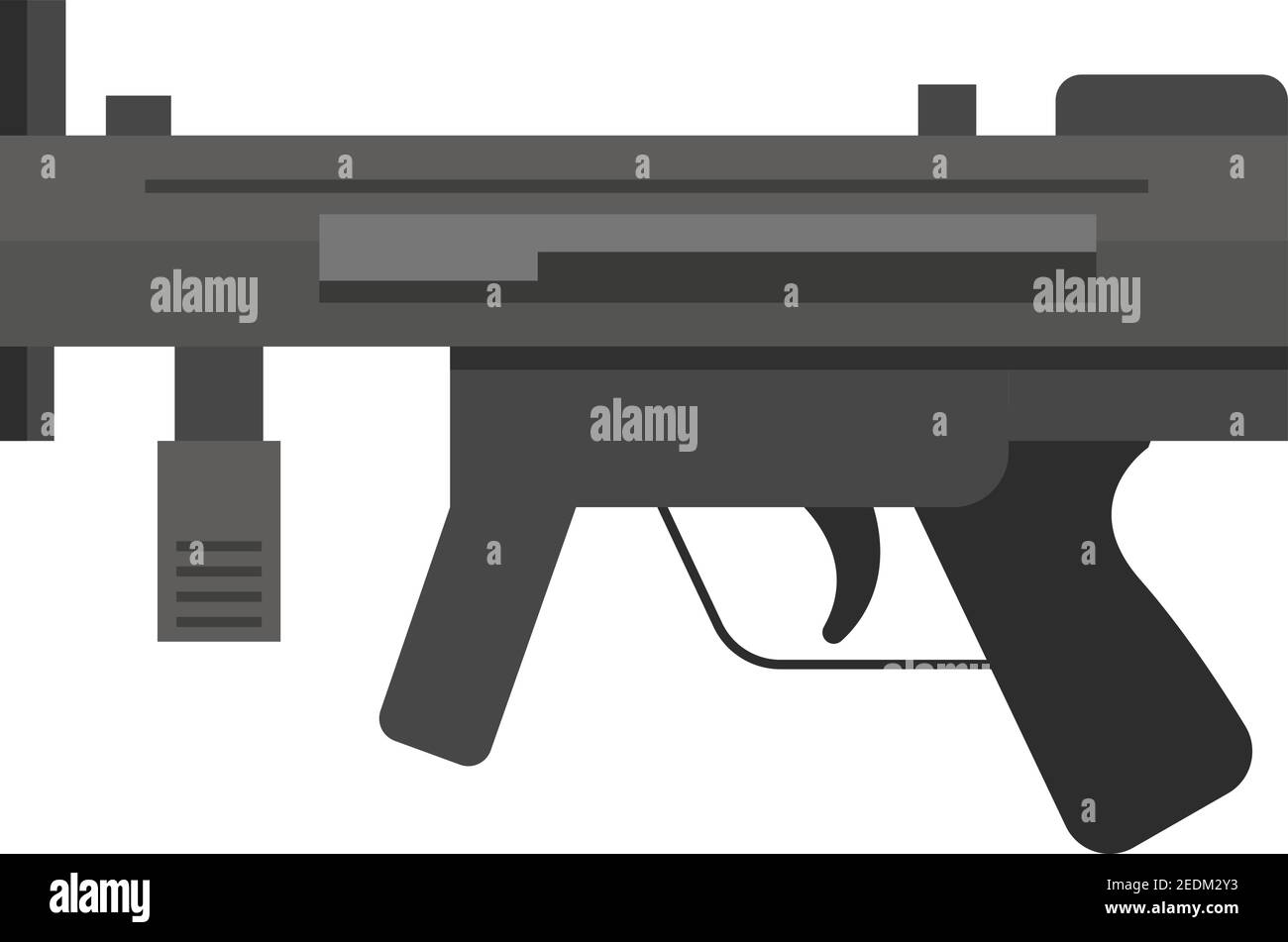 Vector submachine rifle isolated on white background Stock Vector Image ...