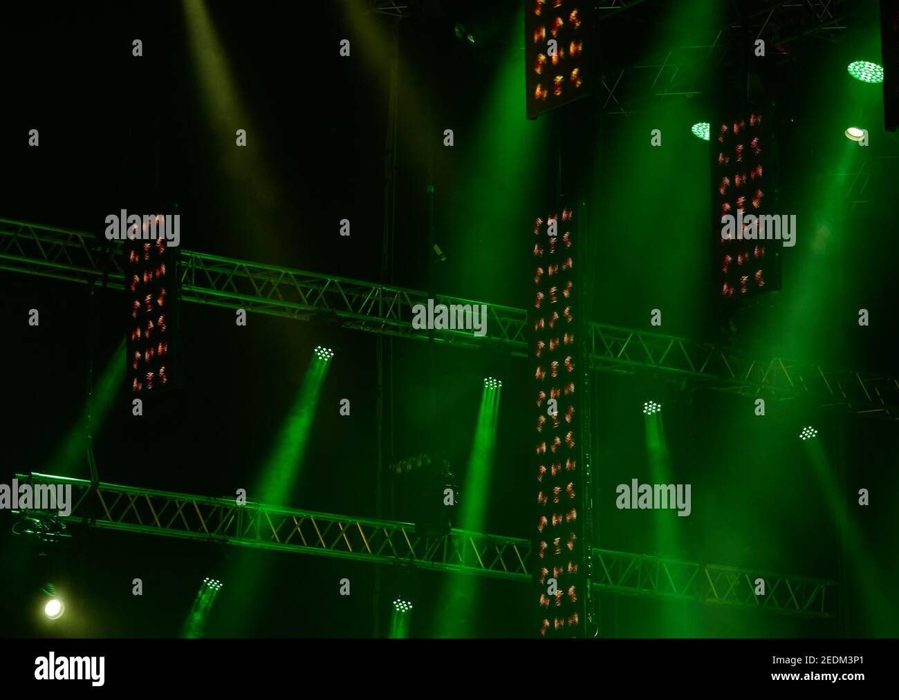 Abstract Colourful green show light in night Stock Photo - Alamy