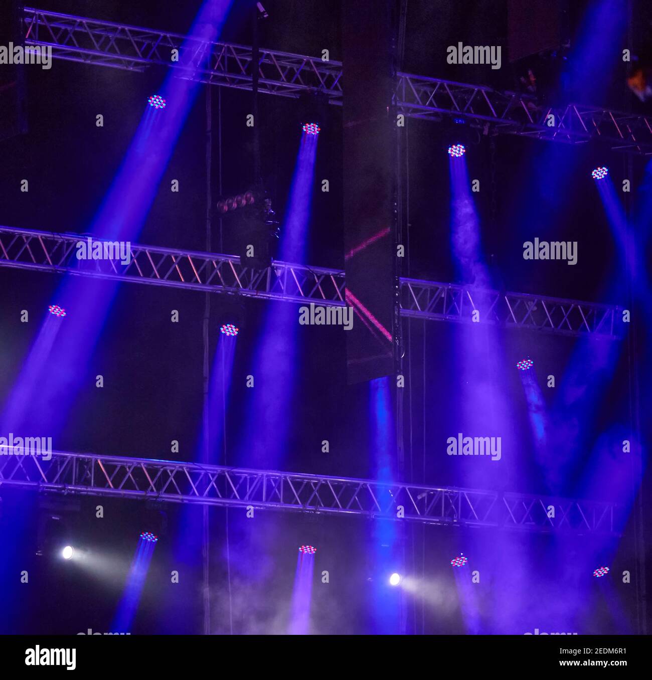 Blue Stage Lights, light show at the Concert Stock Photo - Alamy