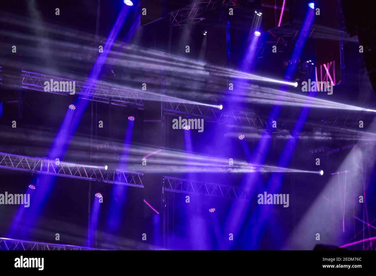 Blue Stage Lights, light show at the Concert Stock Photo - Alamy