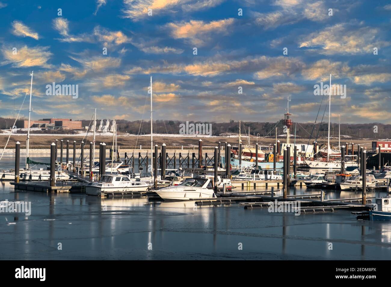 New marina in Esbjerg harbor at the North Sea coast, Denmark Stock ...