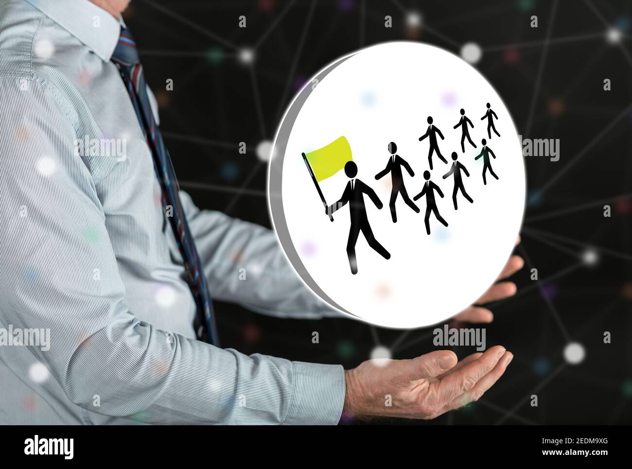Leadership concept above the hands of a man Stock Photo - Alamy