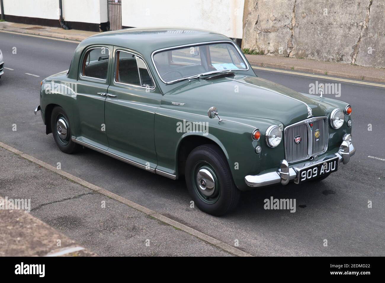 Old Rover green car Stock Photo - Alamy