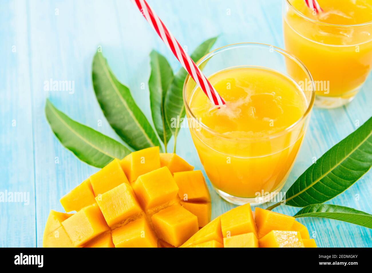 Refreshing drinks for summer, cold sweet and sour exotic mango juice ...
