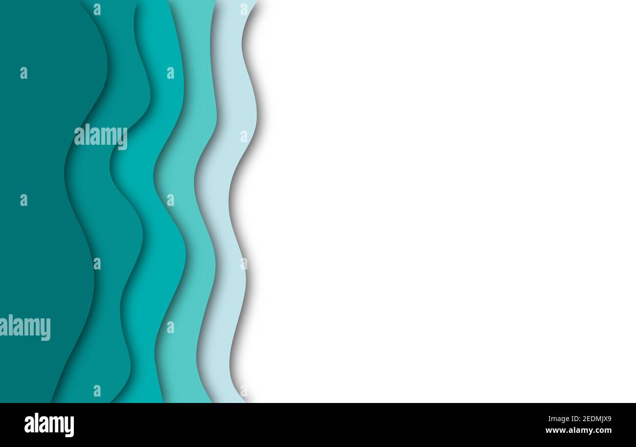 Paper cut out background for design in green colors with blank white ...