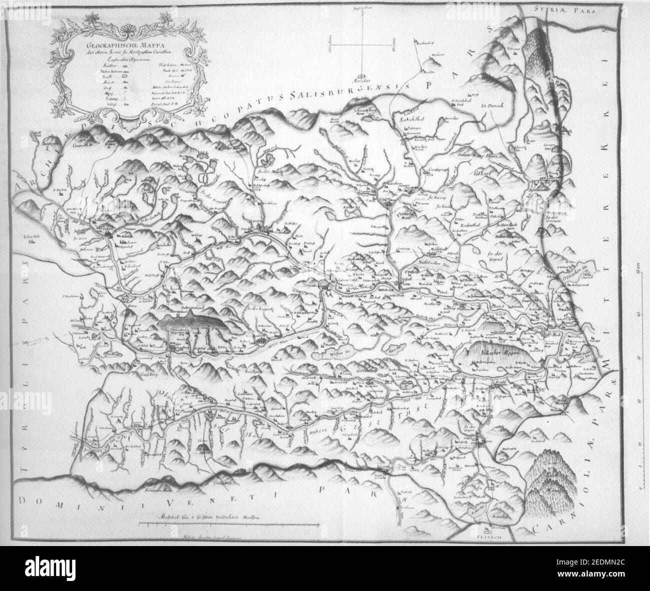 Oberkärnten Karte Surgant um 1750 Stock Photo - Alamy