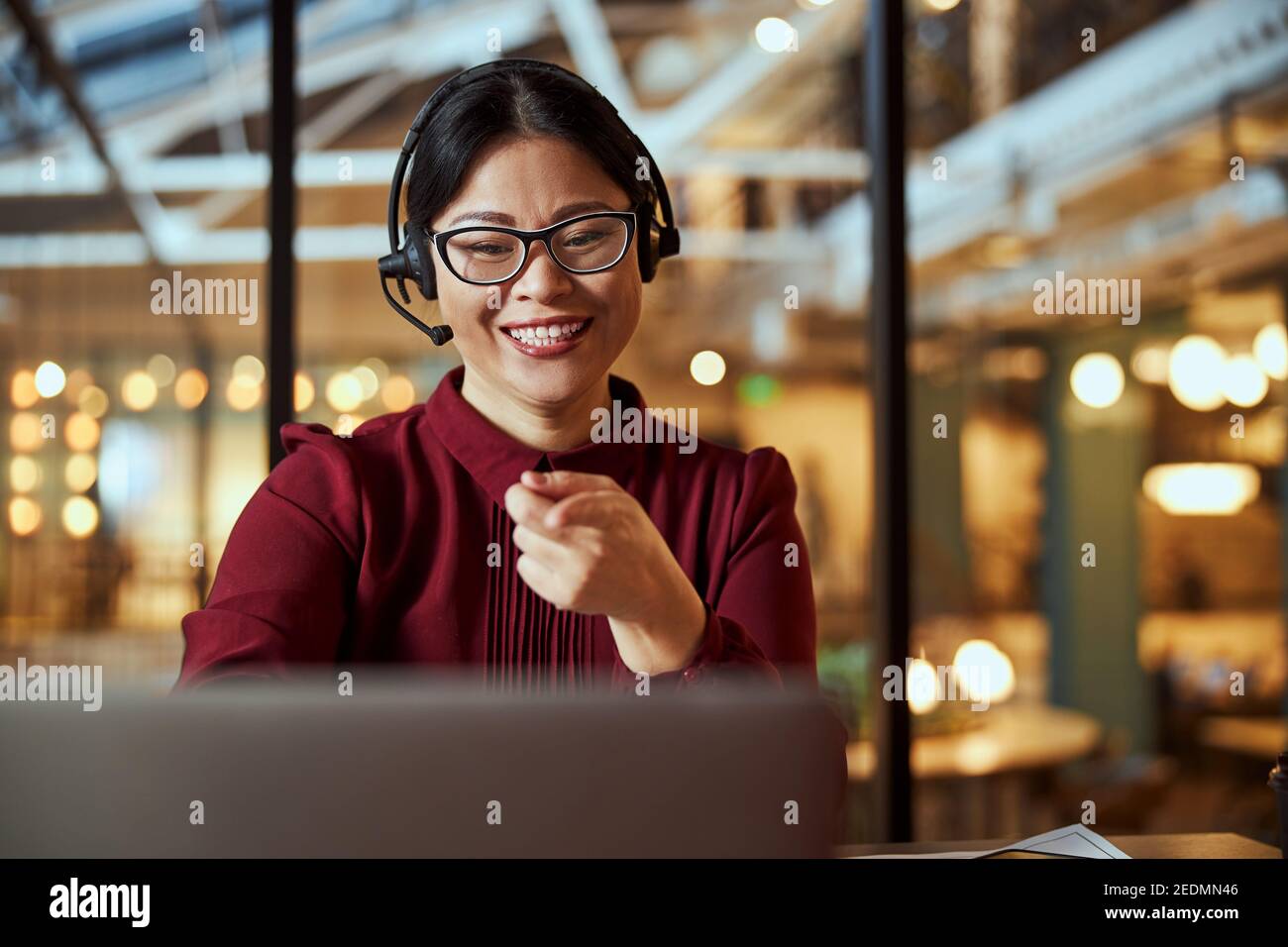 Portrait of cute woman demonstrating her smile Stock Photo - Alamy