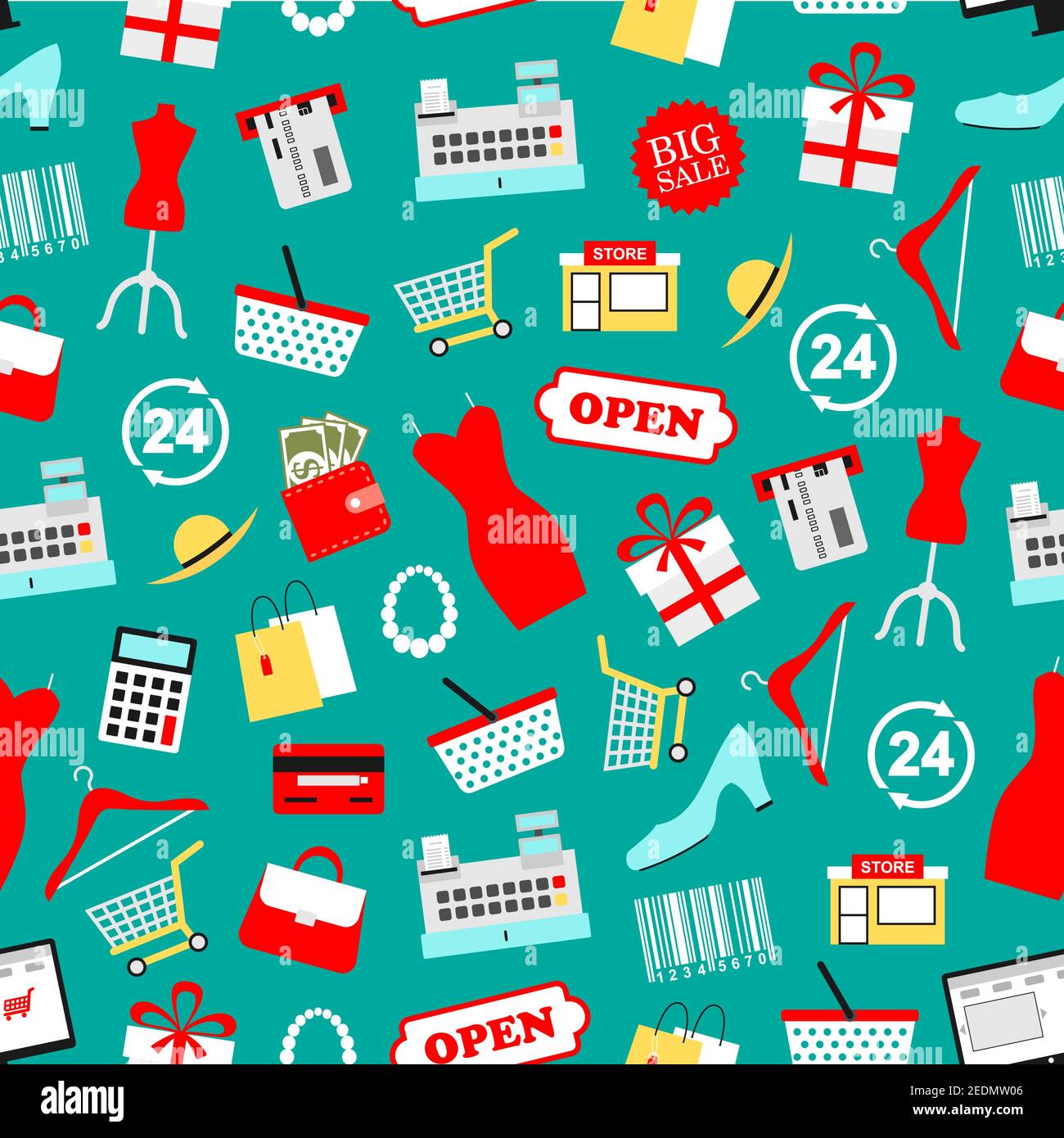 Shopping, retail, pattern. Vector seamless background of shopping bag ...
